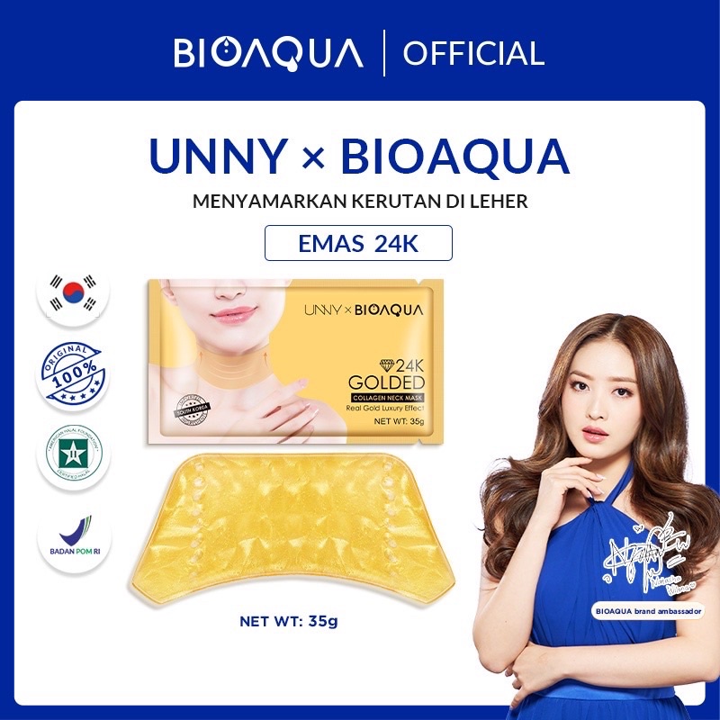 Jual BIOAQUA 24K Gold Collagen Neck Mask 35g | Shopee Indonesia