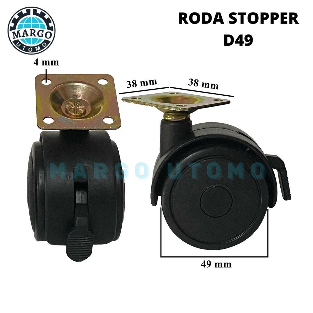 Jual Roda Castor Stopper Plat Kursi Kantor Meja Furniture D49 | Shopee ...