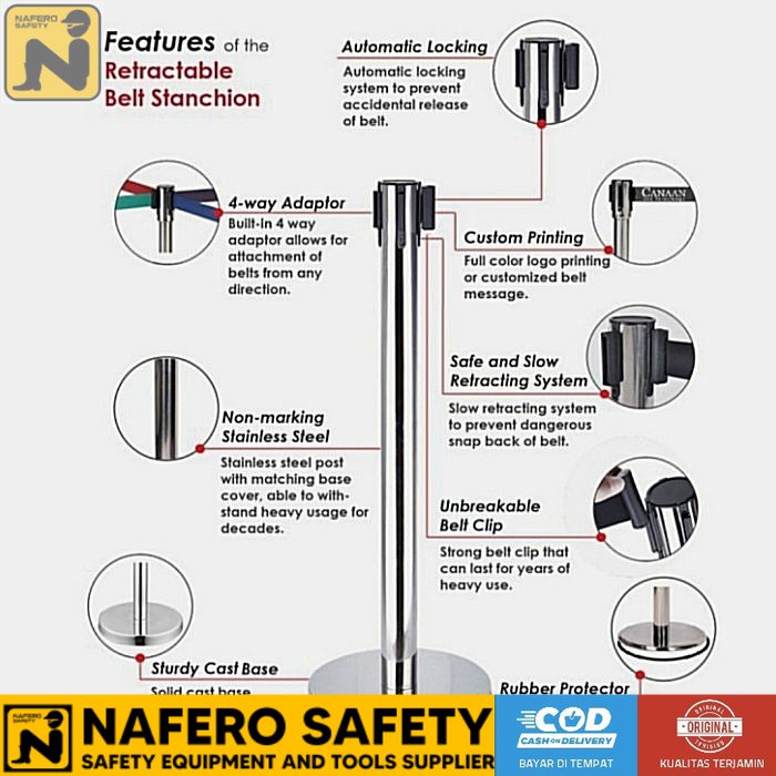 Jual Tiang Antrian Standing Barrier Railing Stand Pembatas Antrian ...