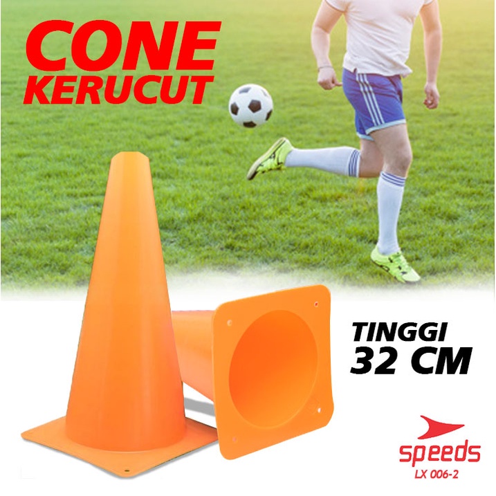 Jual SPEEDS Cones cone kerucut/kun isi 1 pcs 32 Cm ( Bisa Bayar Ditempat ) untuk latihan bola ...