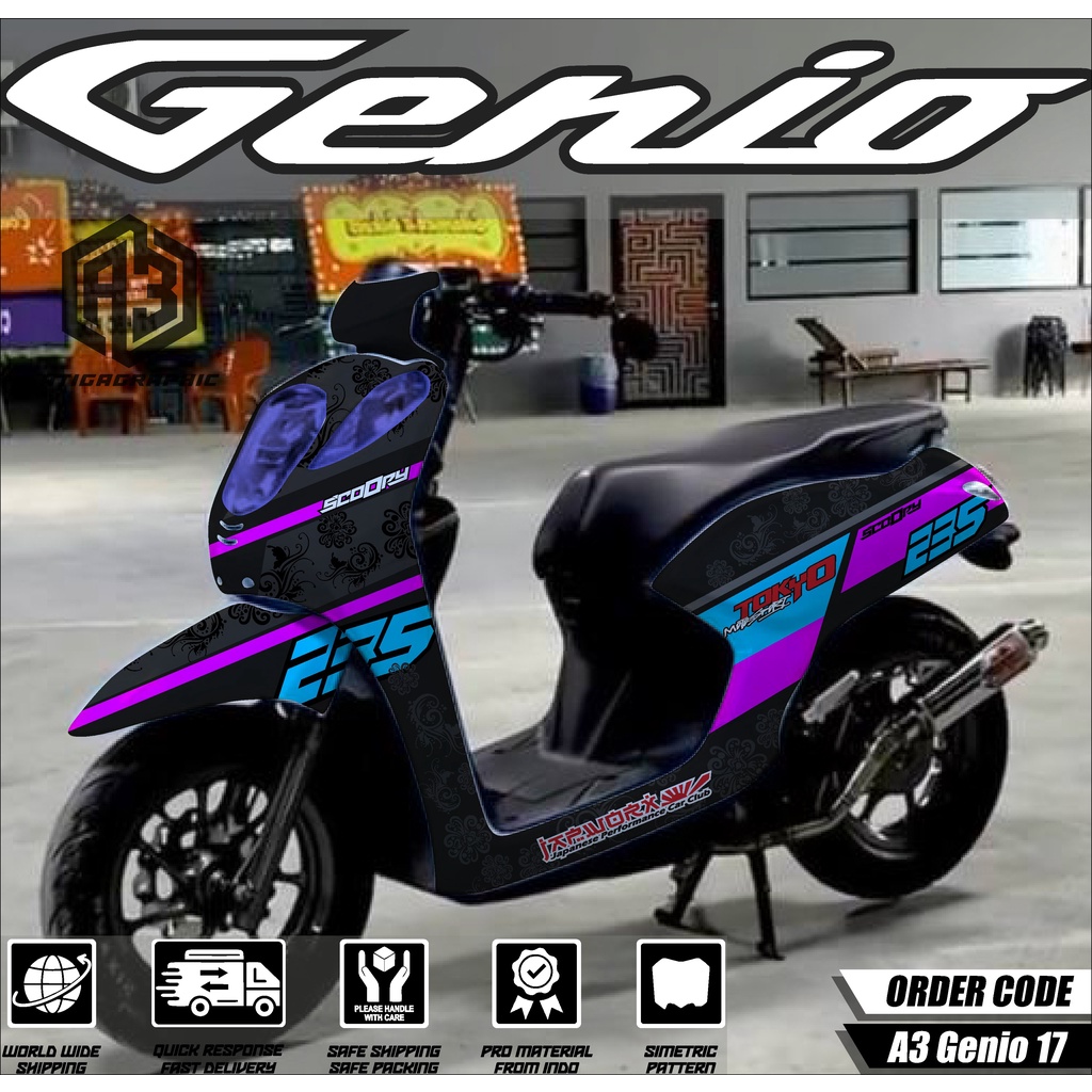 Jual Decal Sticker Honda Genio full body desain terbaru simple keren ...