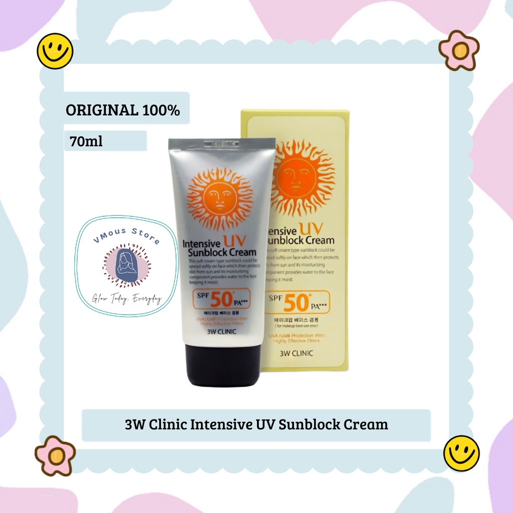 Jual 3W Clinic Intensive UV Sunblock Cream | Shopee Indonesia
