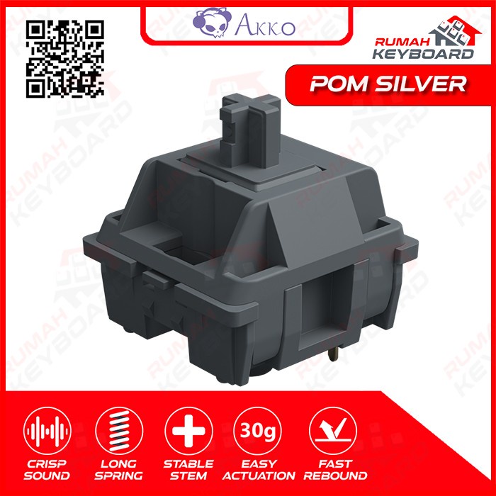 Jual SWITCH - AKKO POM SILVER - 3 PIN - 45g - PCB MOUNT - LINEAR - POM ...