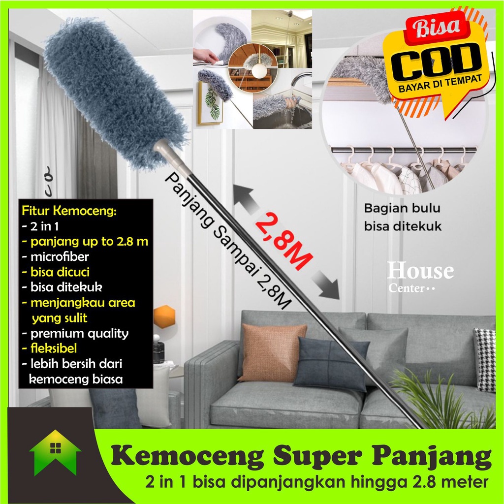 Jual Kemoceng 2,8 Meter Microfiber Magnet Debu Extendable Bisa Tekuk ...