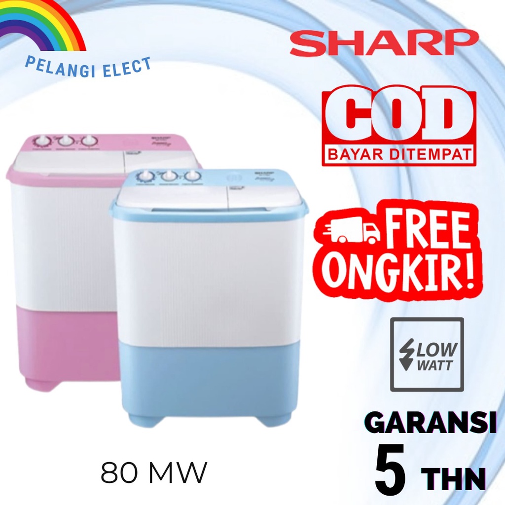 Jual ( KHUSUS JABODETABEK ) Mesin Cuci 2 Tabung Sharp 80MW. 8Kg. Loww ...