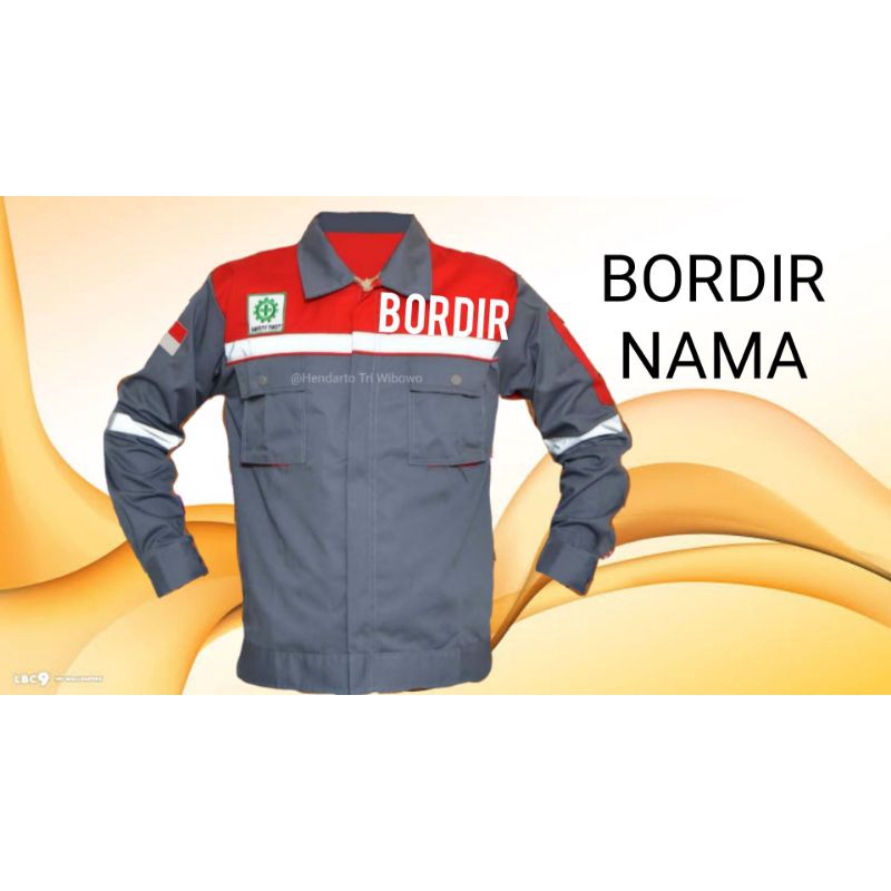 Jual LINK BORDIR NAMA, BAJU WEARPACK SAFETY ATASAN PLUS BORDIR NAMA ...