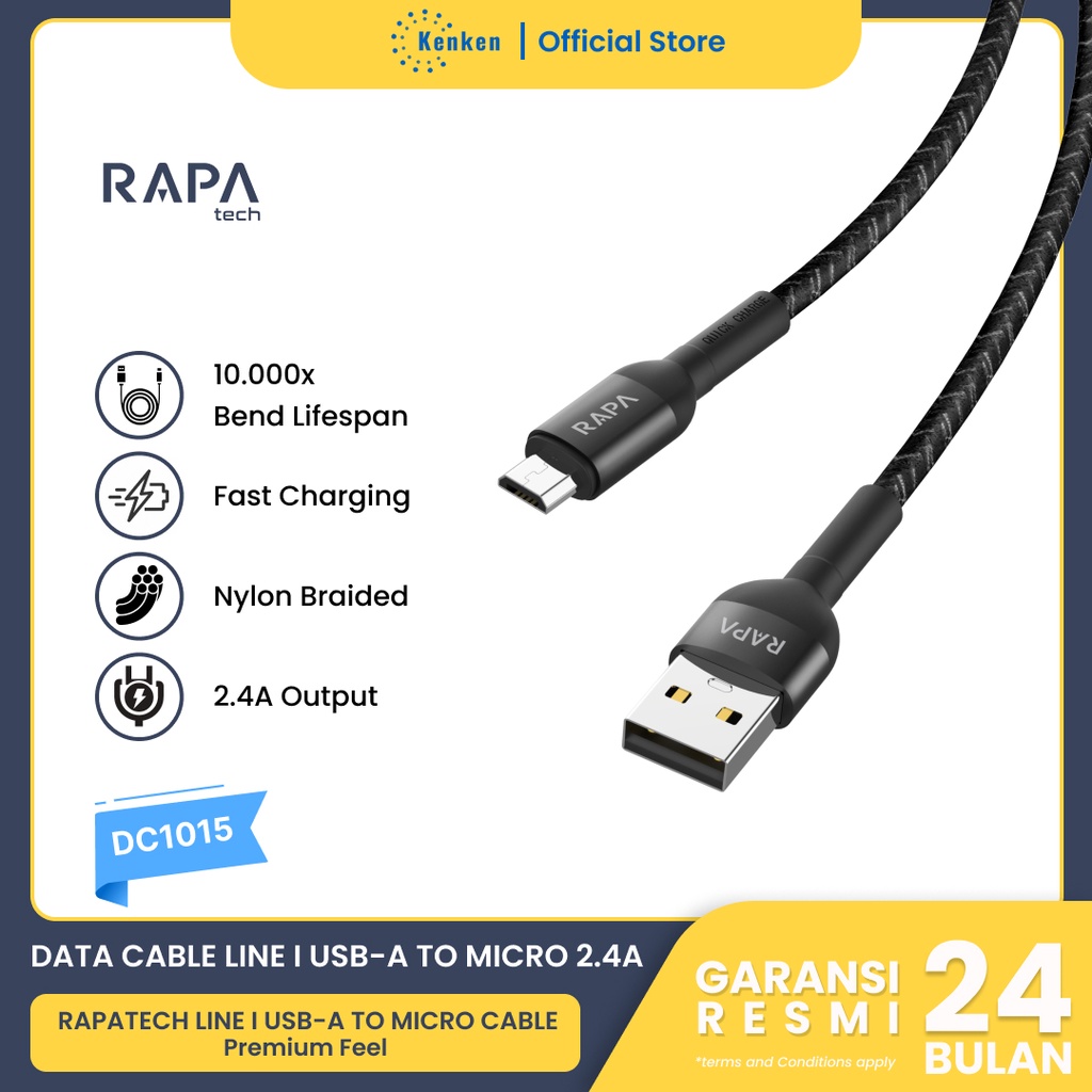 Jual Kabel Data RAPAtech LINE I USB-A to Micro 2.4A DC1015 | Shopee ...