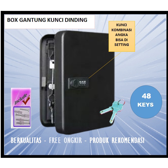 Jual Gantungan kunci Key Box dinding Cantelan kunci keybox brankas besi ...