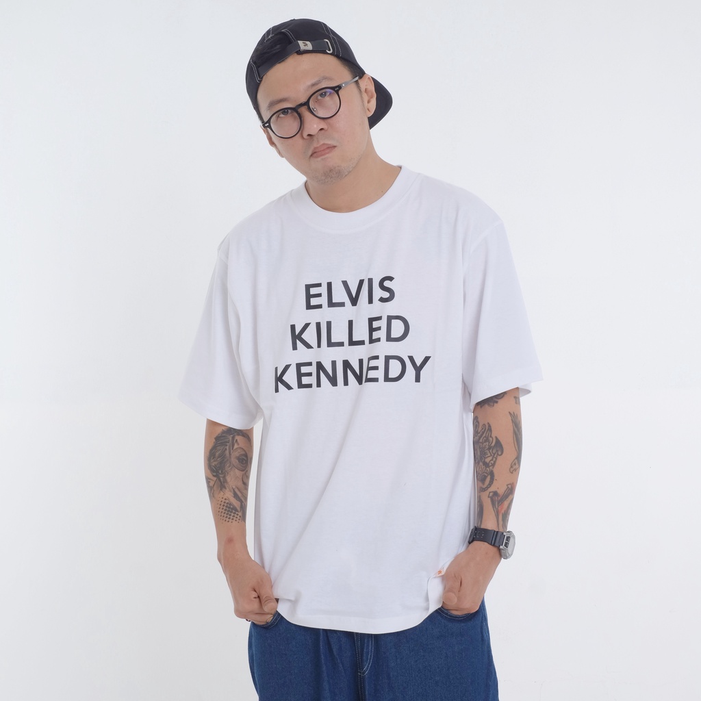 Jual Superego T-Shirt Elvis Killed by Isser James White TIS02 | Shopee ...
