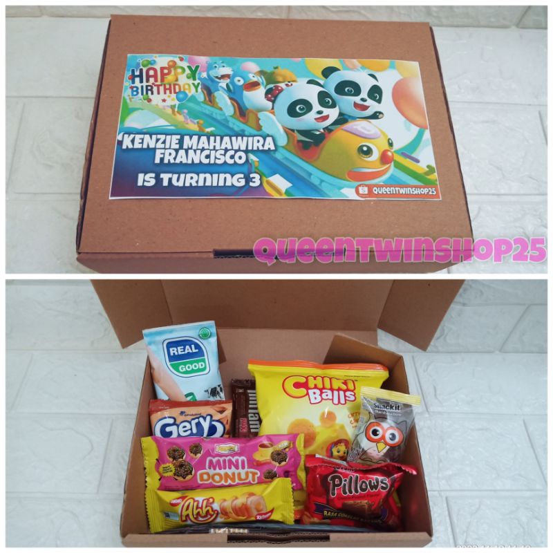 Jual PAKET SNACK ULTAH (PAKET BOX+SUSU REALGOOD) | Shopee Indonesia