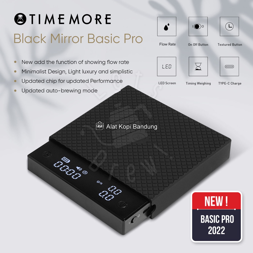 Jual Timemore Basic Plus 2 Digital Coffee Scale Black Mirror - Timbangan Kopi | Shopee Indonesia