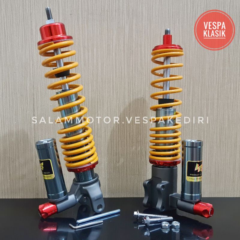 Jual shock skok Vespa Vrossi set Kuning Yellow NEW MODEL px excel ...