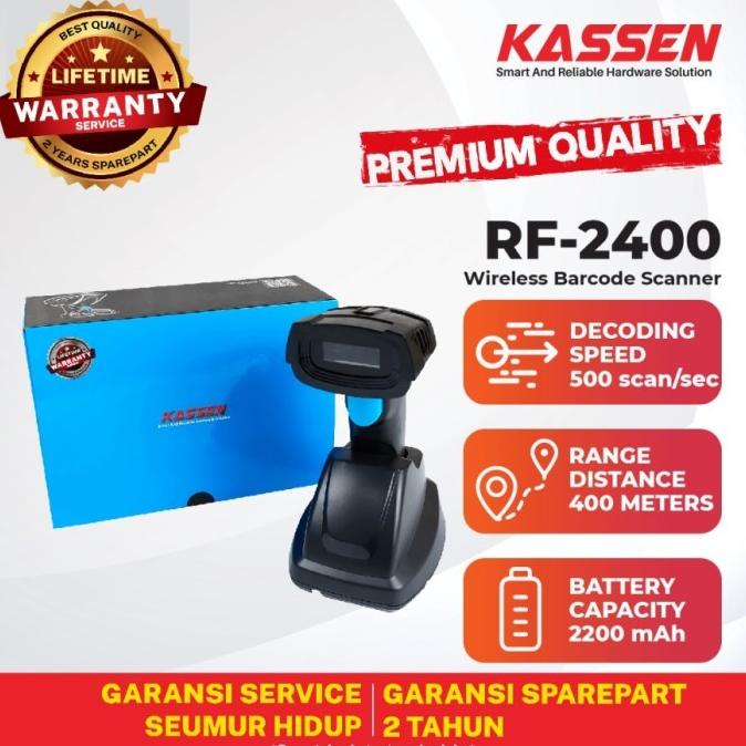 Jual KASSEN RF-2400 1D/2D WIRELESS BARCODE SCANNER UP TO 400M TAHAN 7 ...