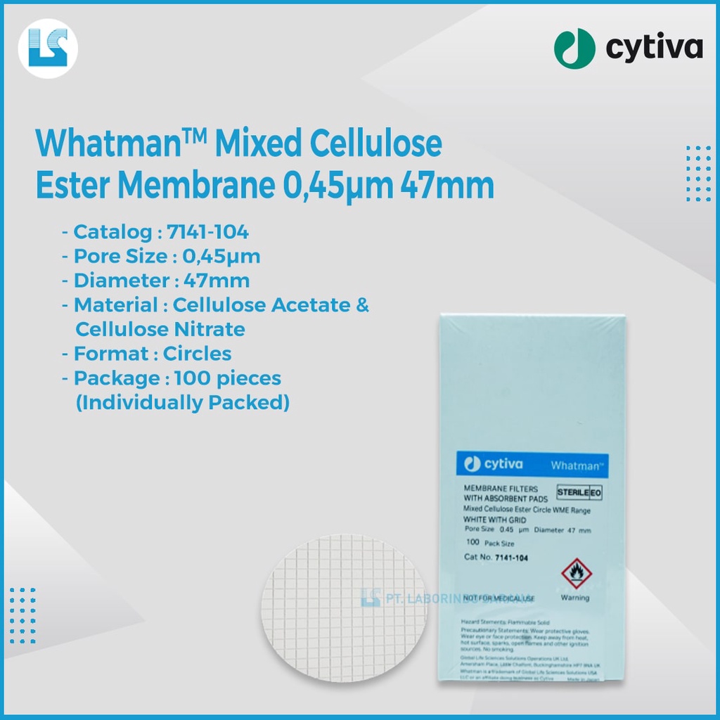 Jual Whatman Mixed Cellulose Ester Membrane, White Gridded , 47mm ...