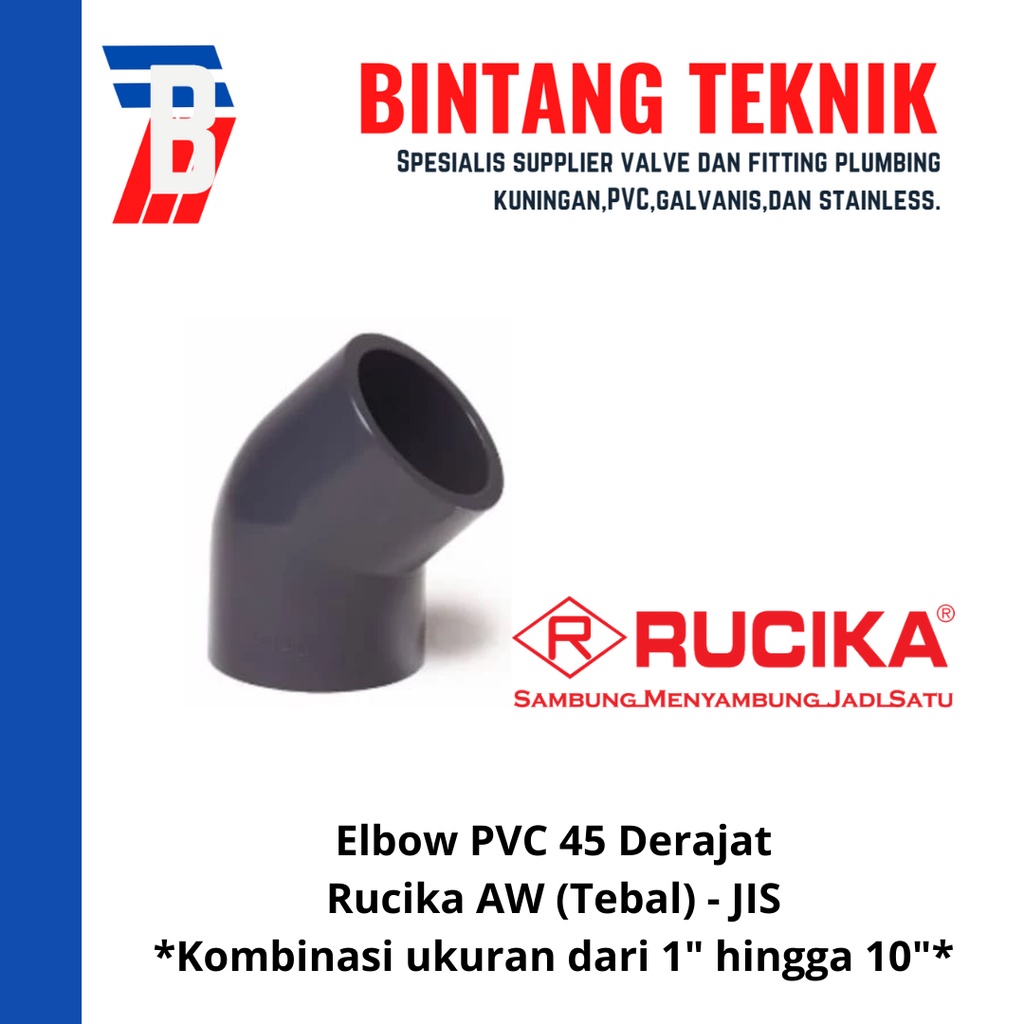 Jual Elbow / Knee 5" inch Rucika AW 45 Derajat | Shopee Indonesia