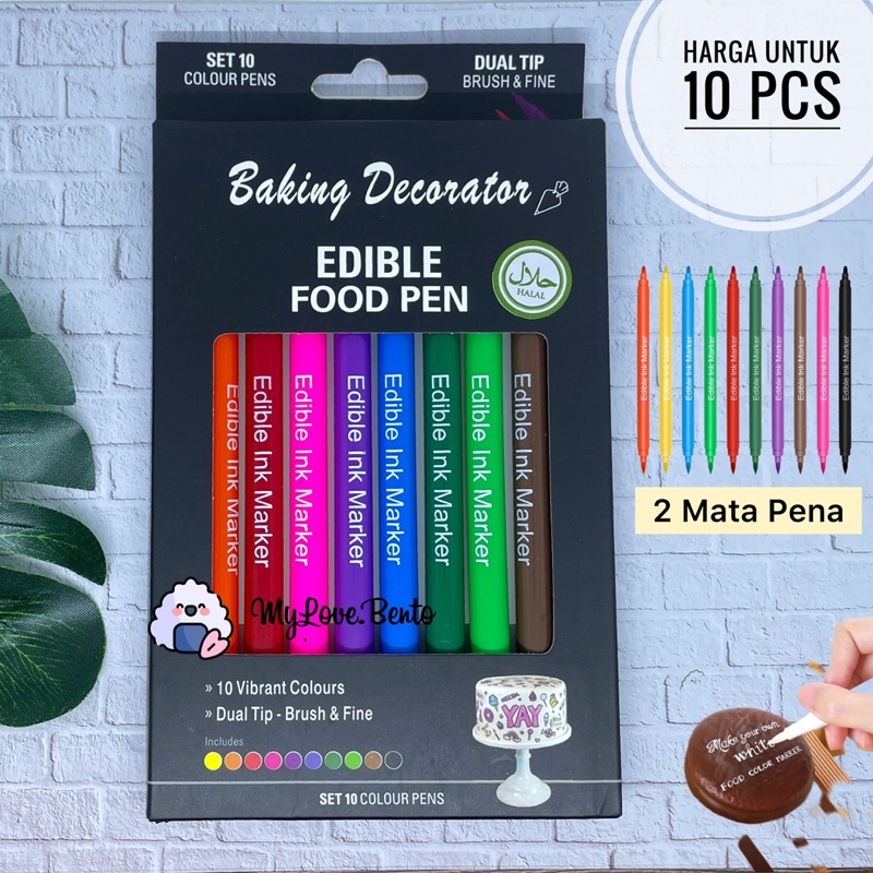 Jual 10 Pcs - Edible Food Pen Untuk Makanan Kue Roti Cookiee Baking ...