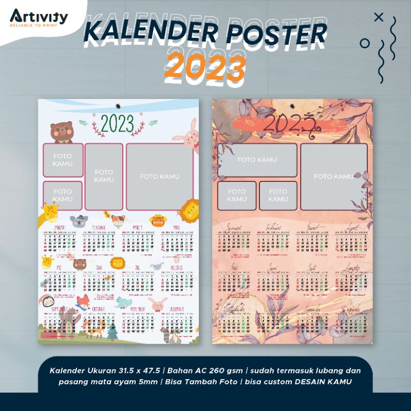 Jual cetak CALENDAR CUTE - KALENDER POSTER FOTO PHOTO DINDING 2024 ...