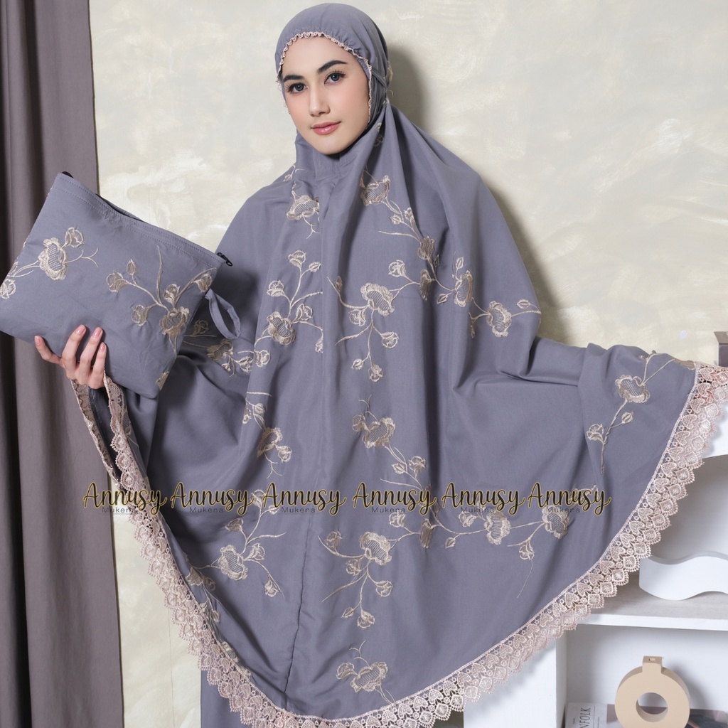 Jual ANNUSY - Mukena Dewasa Katun Premium Bordir Mewah Premium Series ...