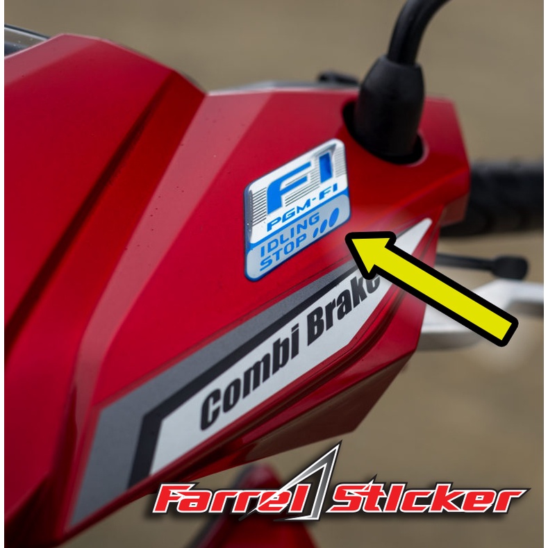 Jual stiker timbul sticker 3d honda FI idling stop beat vario | Shopee ...
