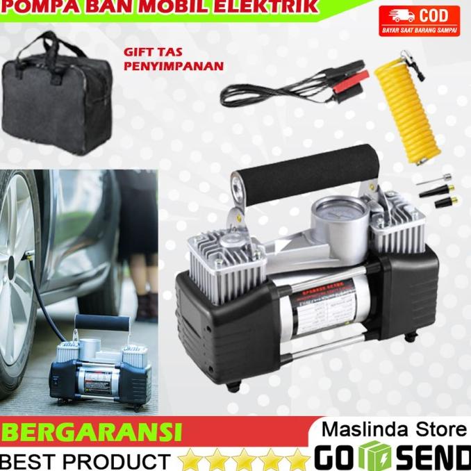 Jual Kompresor Pompa Ban Mobil Bus Truk Mini Portable Double Silinder ...