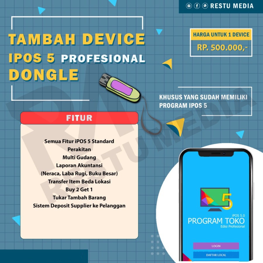 Jual tambah device ipos 5 profesional dongle | Shopee Indonesia