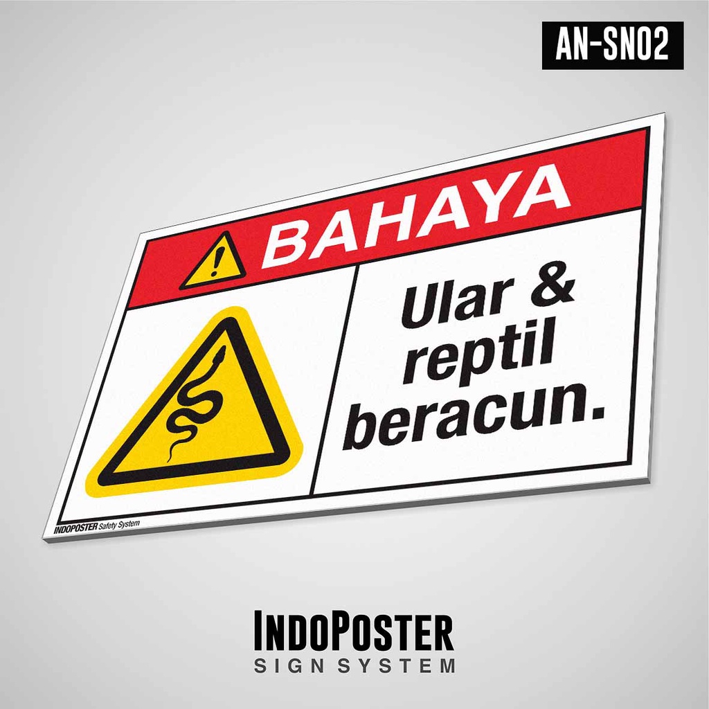 Jual Safety Sign K3 PVC ANSI Bahaya Ular dan Reptil Beracun | Shopee ...