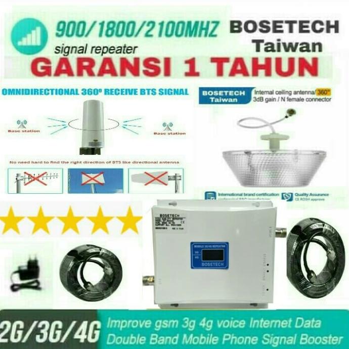 Jual Repeater Penguat Sinyal Bosetech 3G 4G Lte Dual Band 2100/1800Mhz | Shopee Indonesia