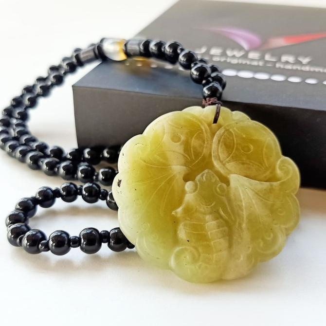 Jual TERUJI Kalung Liontin Batu Giok Ukir Naga Pixiu - VeE Liontin ...