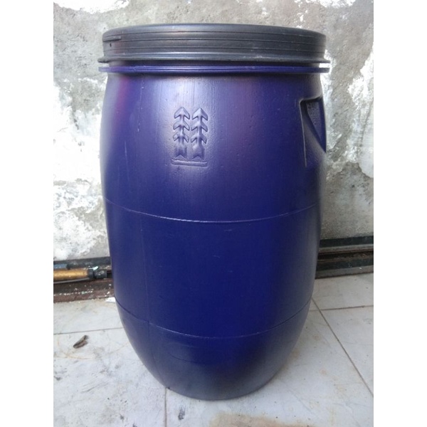 Jual Tong Sampah Bahan Tebal/Drum Plastik Uk 60Liter Biru Tua | Shopee ...