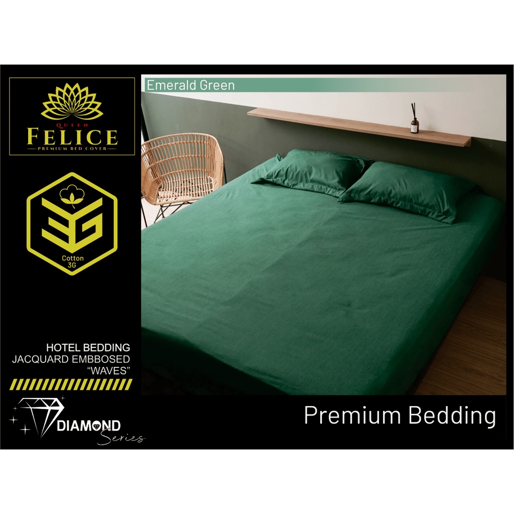 Jual Sprei Set Queen Felice Diamond Series - Emerald Green | Shopee ...
