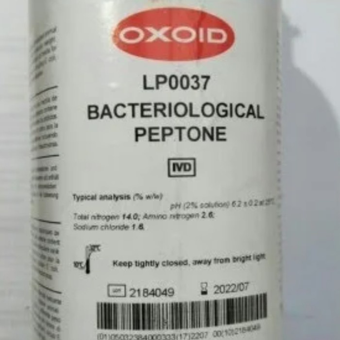 Jual OXOID PEPTONE BACTERIOLOGICAL pH 6.3 - OXOID LP0037B 500GR ...