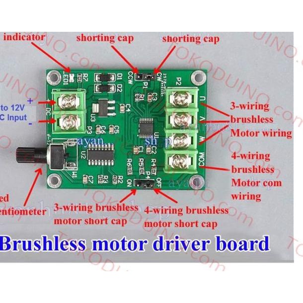 Jual ADJUSTABLE PWM BRUSHLESS MOTOR 3 WIRE 4 WIRE DRIVER CONTROLLER ...