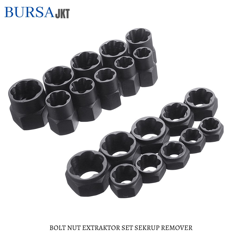 Jual ALAT PEMBUKA BAUT MUR RUSAK BOLT NUT REMOVER EXTRAKTOR ISI 10PC SET | Shopee Indonesia