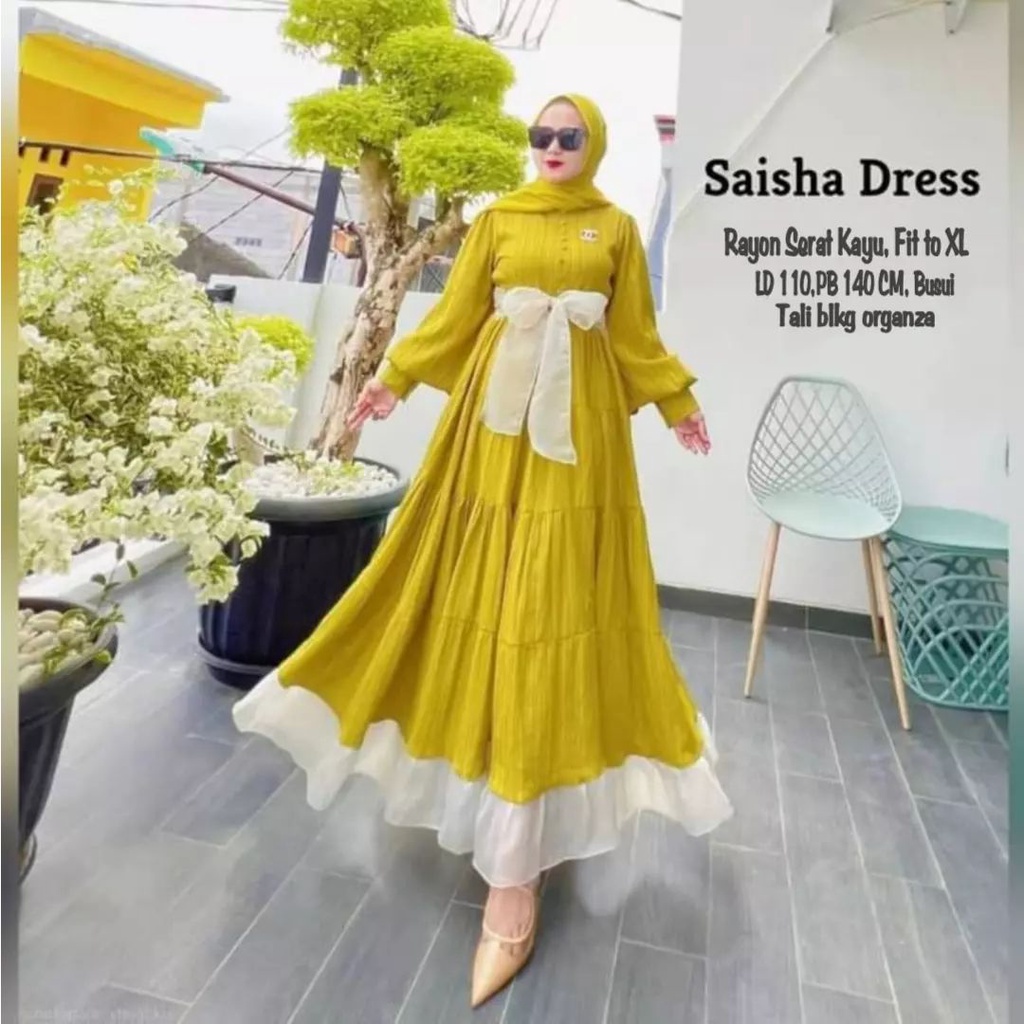 Jual Saisha Dress Gamis dress Rayun serat kau Gamis sultan mayung Baju ...