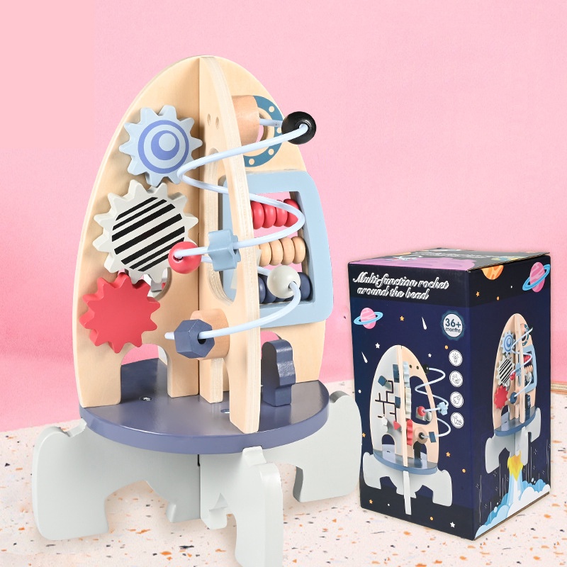 Jual Mainan Edukasi Wooden Rocket Outer Space Maze Educational Toys ...