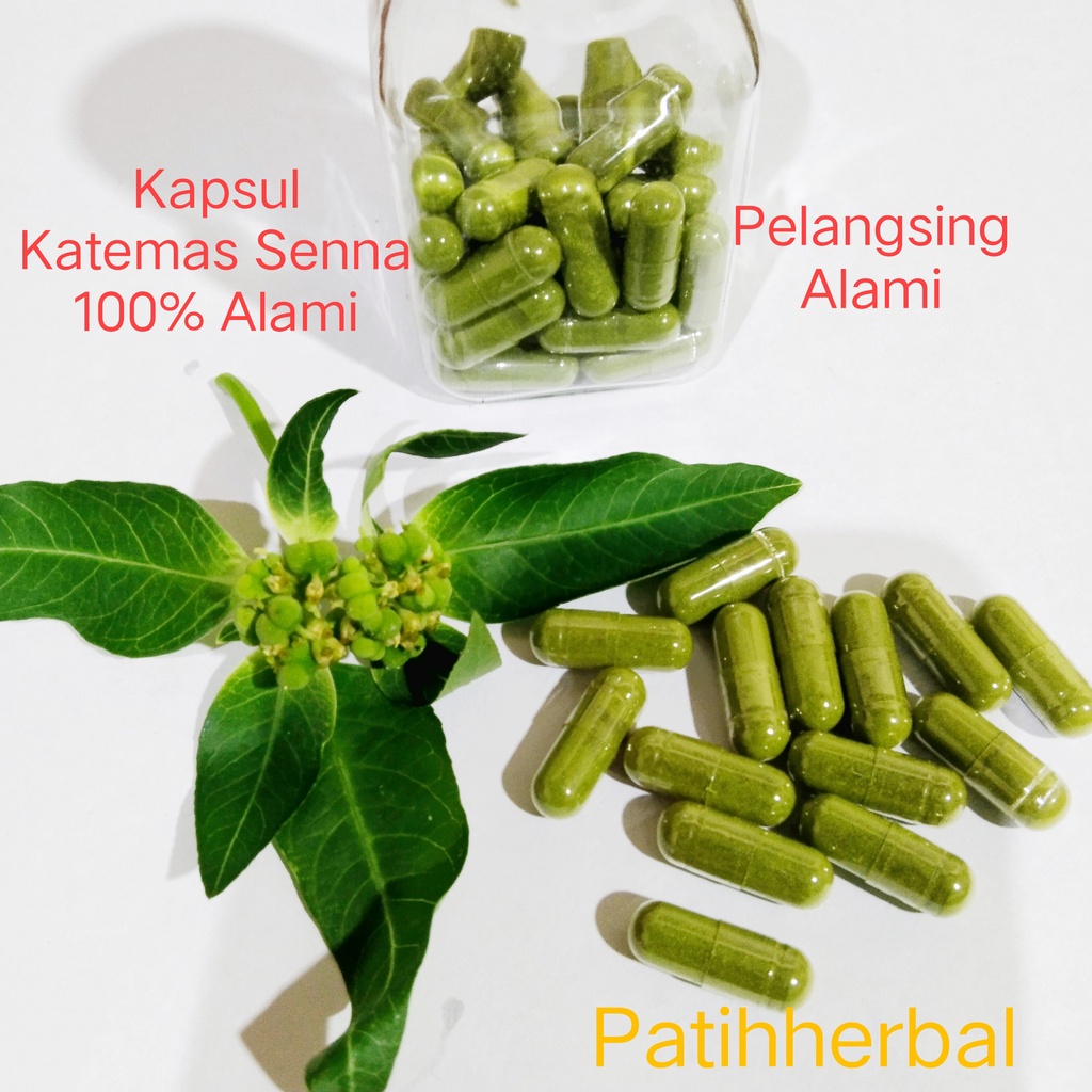 Jual Kapsul Sena Katemas Patik mas Asli serbuk terbuat dari Daun Senna ...