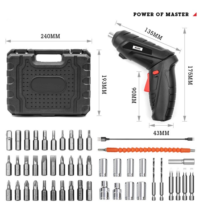 Jual Cordless Screwdriver Mesin Bor Mini Bor Listrik Tanpa Kabel Set ...