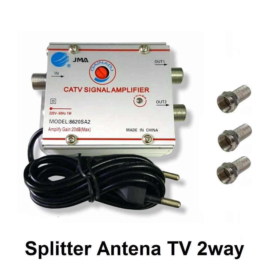 Jual Splitter Antena TV 2 cabng - Antena paralel CATV Signal Amplifier ...