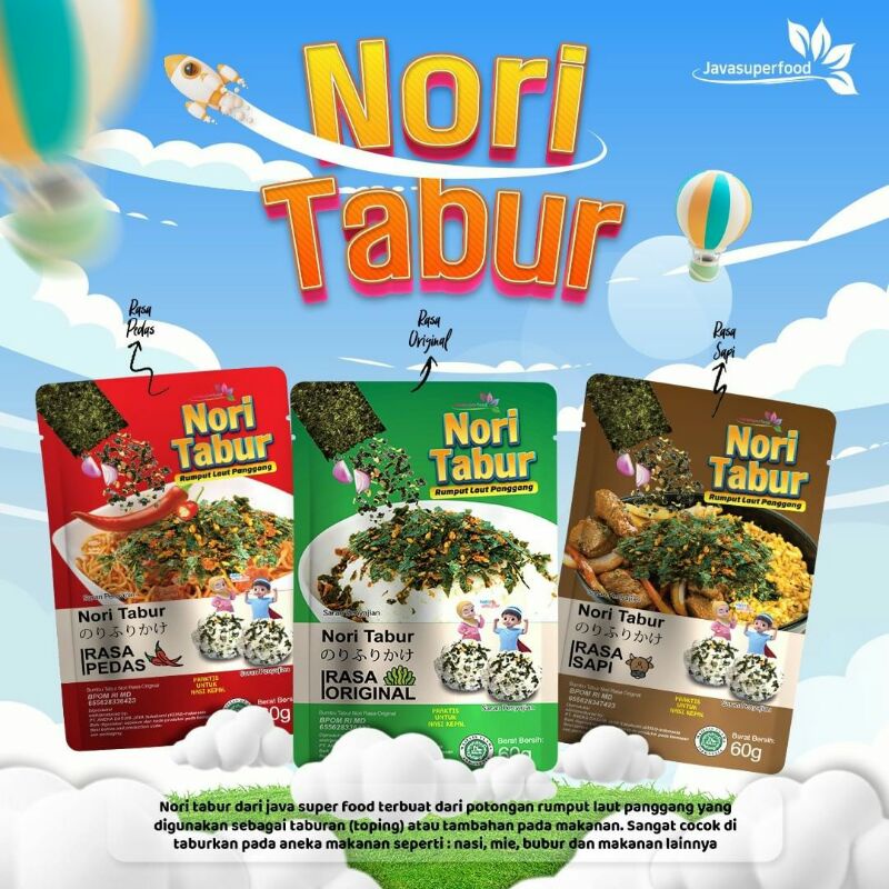Jual Java Super Food Nori Tabur 60 gram | Norigo Halal | Shopee Indonesia