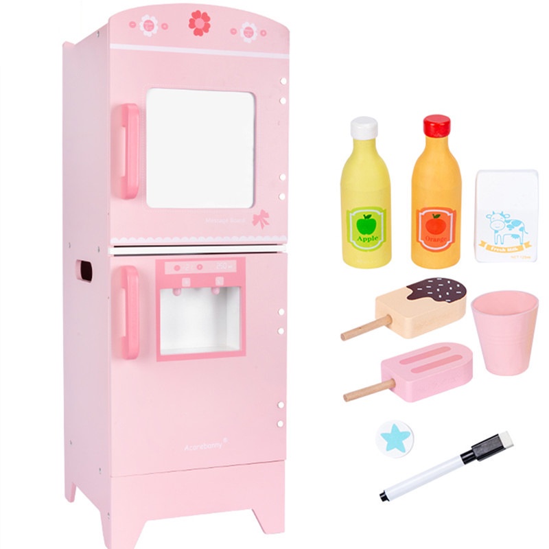 Jual Wooden Toys Refrigerator Kitchen Nordic Japanese - mainan kulkas ...