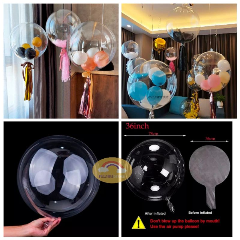 Jual Balon pvc bobo 36 inch / Balon pvc transparan bening | Shopee ...
