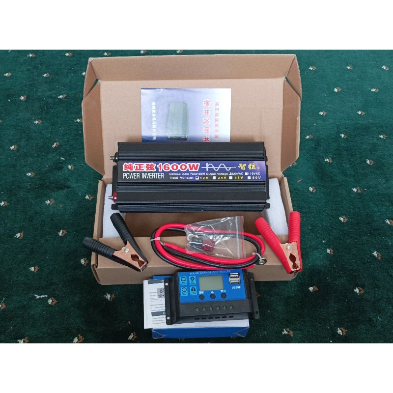 Jual Paket inverter 800W (1600W) + solar charge controller (SCC) PWM ...