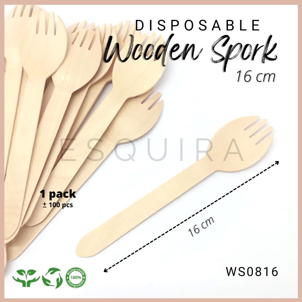 Jual Wooden Spork / Garpu Cake / Garpu Kayu 16 Cm / 100 Pcs / WS0816 ...