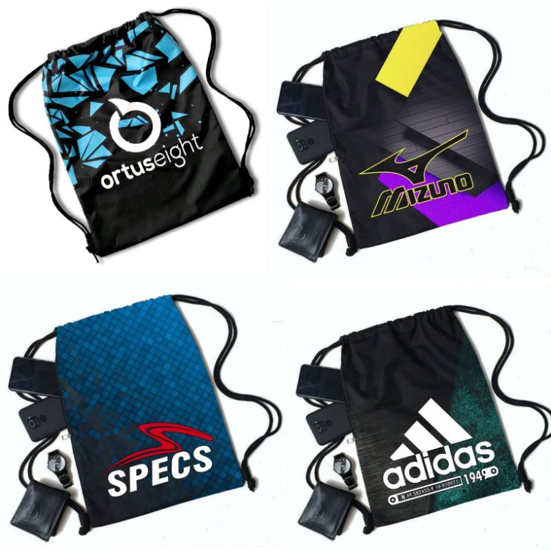 Jual Tas Serut Olahraga Gymsack futsal Bola Volly String Bag ASICS Full ...