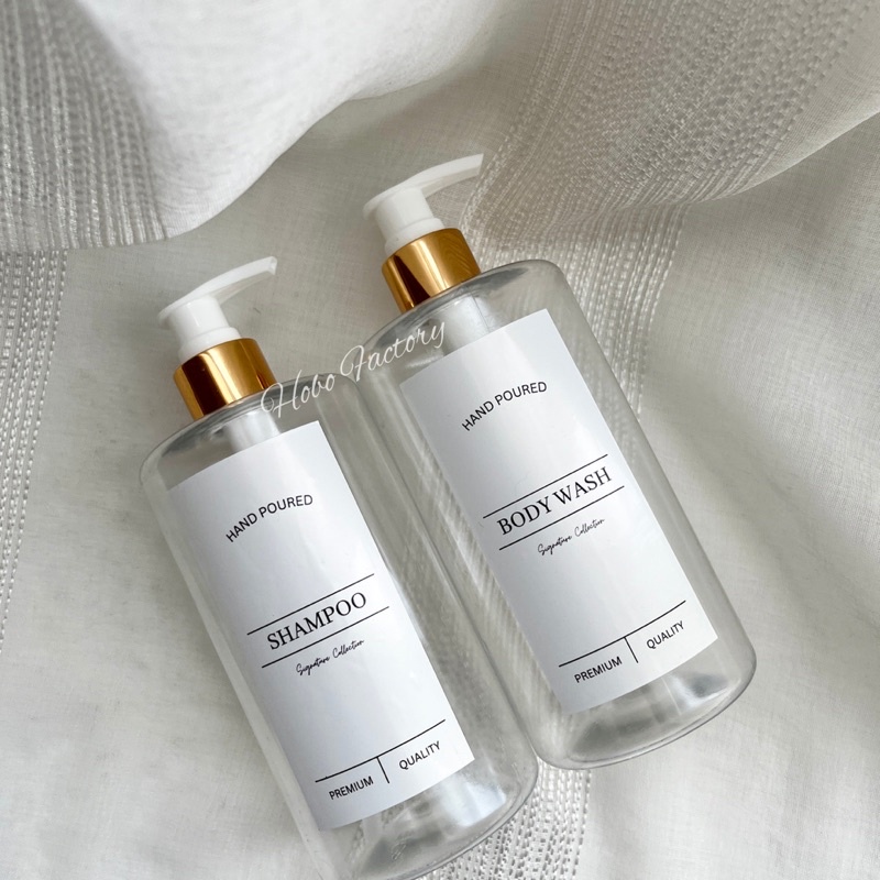 Jual Botol pump refill sabun shampoo 500ml bening luxury aesthetic ...