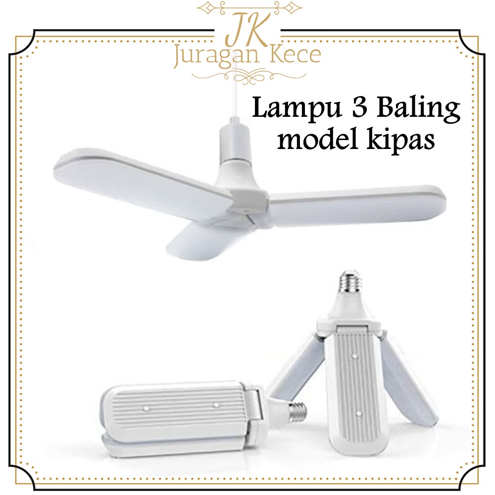 Jual Lampu LED Model Baling 3 Kipas Bohlam Bulb Fan Blade Cahaya Putih ...