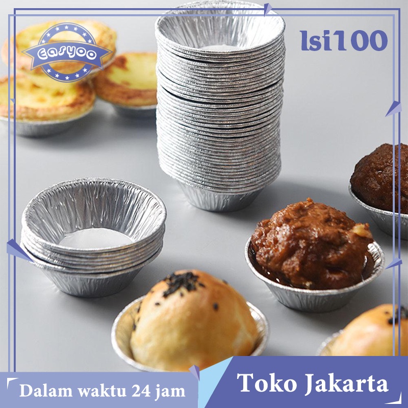 Jual Isi 100 Pie Mini Egg Tart Disposable Cetakan Pie Susu Cetakan Kue ...