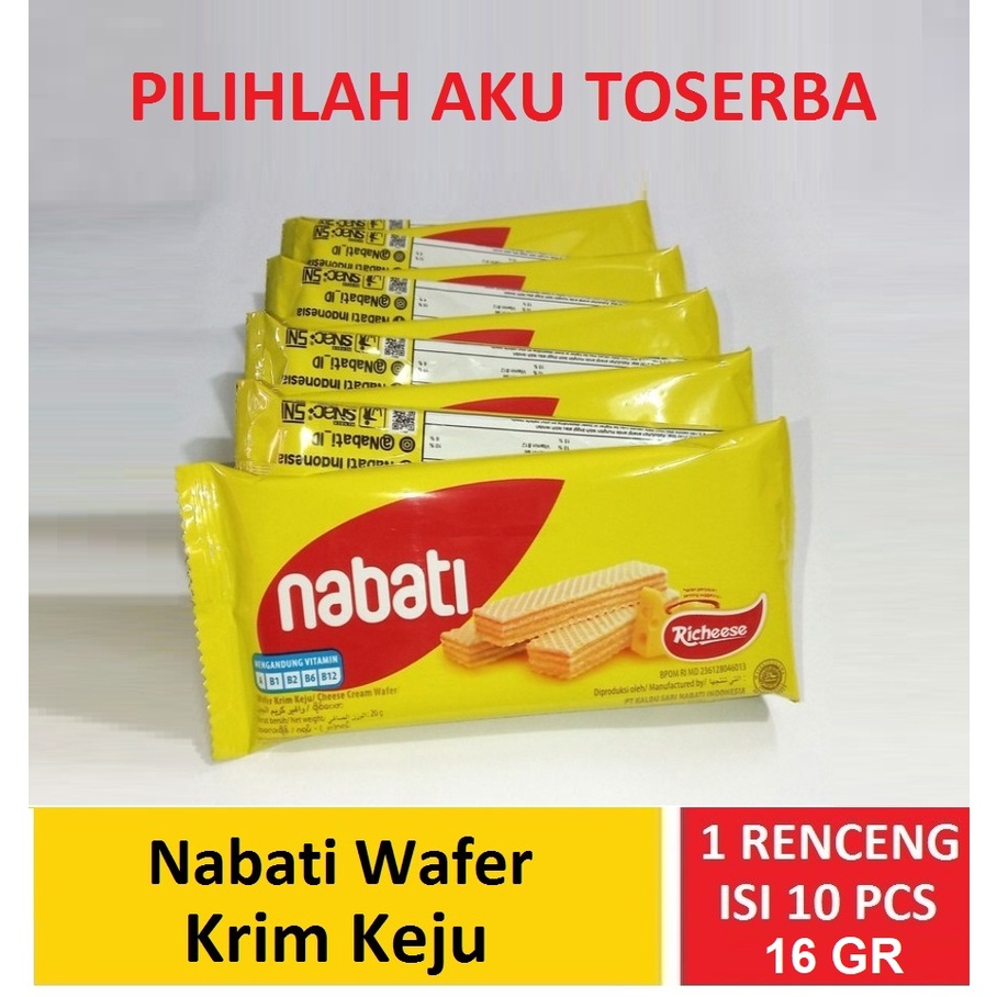 Jual Richeese Nabati Wafer Keju 16 gr - (HARGA 1 RENCENG ISI 10 ...