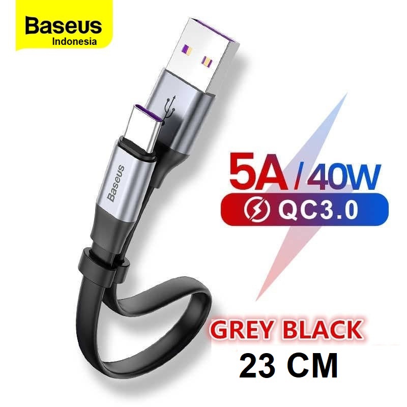 Jual Baseus Original Kabel Data USB Type C 40W 5A Simple HW 23CM Fast ...