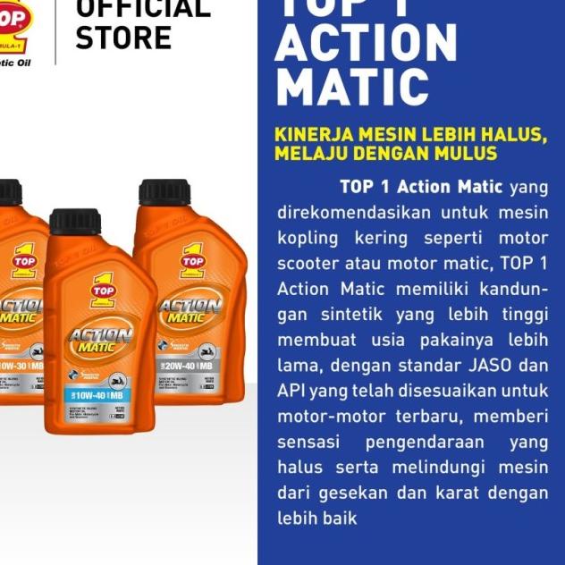 Jual PAKET OLI TOP 1 TOP1 ACTION MATIC 10W30 800ML SYNTHETIC DAN OLI ...